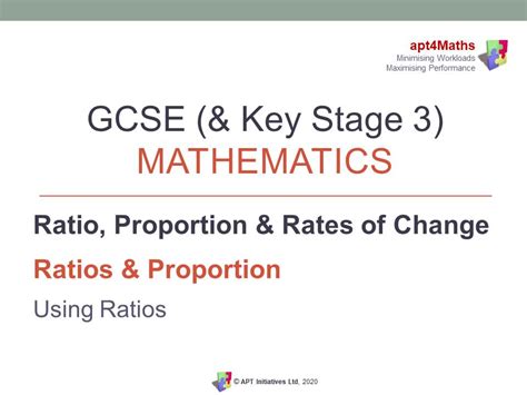 Apt4maths Using Ratios Powerpoint For Gcse Maths Lesson 2 Of 8 On