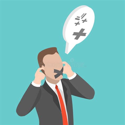 3d Isometric Flat Vector Illustration Of Ignoring Everything Stock