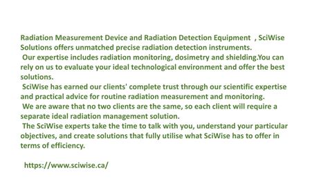 Ppt Radiation Detection Equipment In Canada Powerpoint Presentation