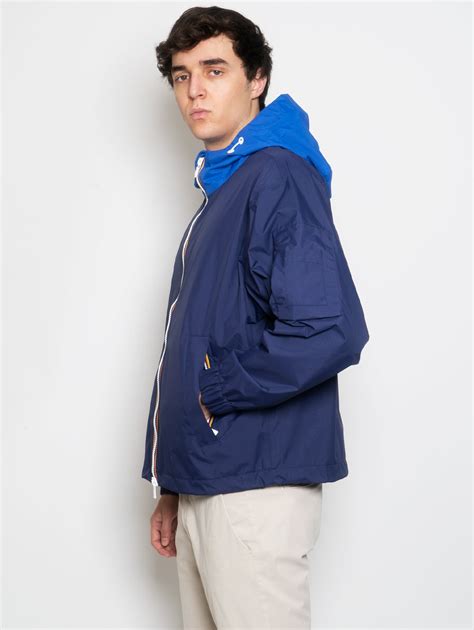 K Way Randd Giacca Con Cappuccio Claudey Blu Tryme Shop