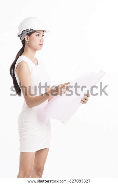Sexy Girl Structural Engineer Looking Work Stock Photo 627083327 Shutterstock
