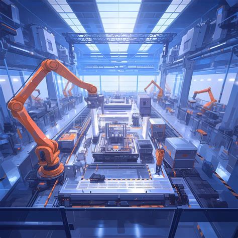 Modern Automated Factory Interior Stock Illustration Illustration Of