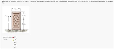 Solved Determine The Maximum Distance D Ft Where P Is Chegg Com