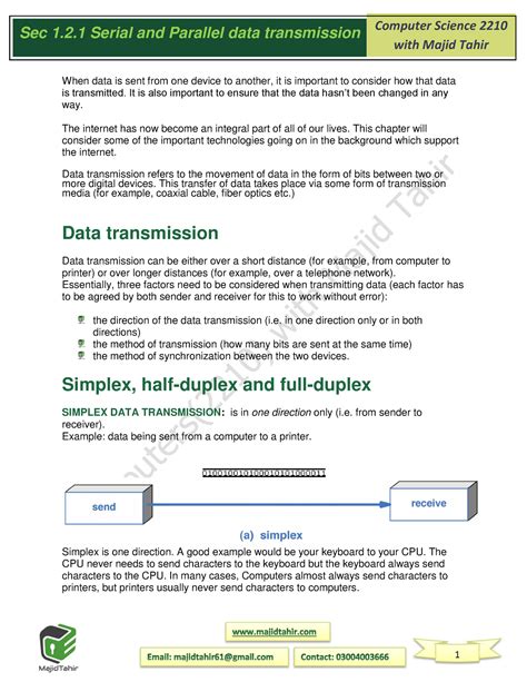 121 Serial And Parallel Data Transmission Sec 12 Serial And