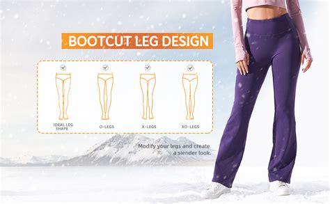 Heathyoga Womens Fleece Lined Yoga Pants Bootcut Thermal