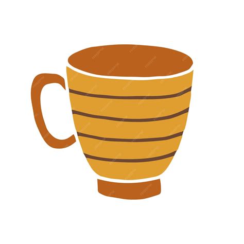 Tasse De Tasse Dessinée à La Main Coupe Dans Le Style De Dessin Animé
