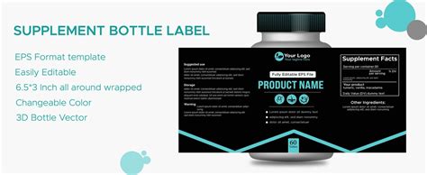 Premium Vector Supplement Label Template Bottle Vector