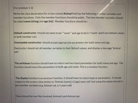 Solved For Problem Write The Class Declaration For A Chegg