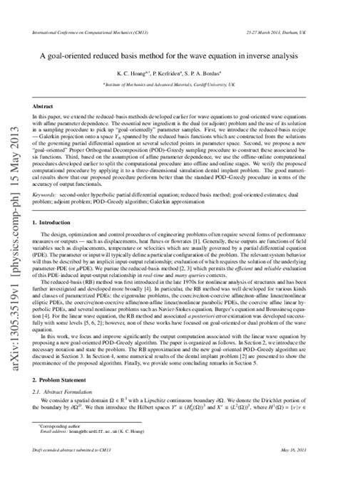 Pdf A Goal Oriented Reduced Basis Method For The Wave Equation In