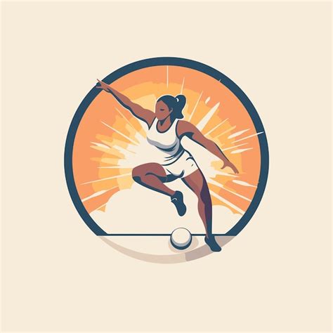 Premium Vector Female Soccer Player On The Field Vector Illustration
