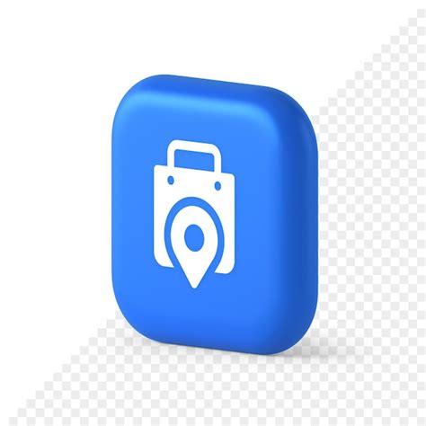 Premium Psd Shop Location Map Pin With Shopping Bag Button Web App