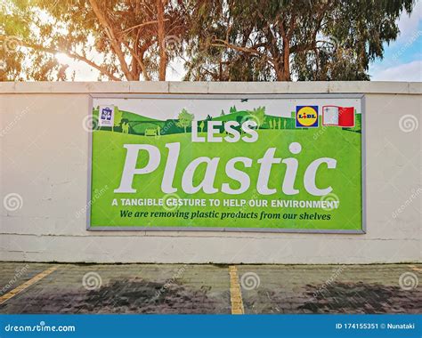 Large Banner Ad In Parking At Lidl Supermarket Call Customers To Use