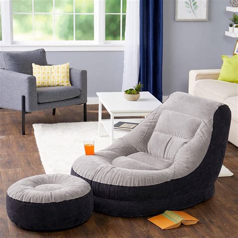 Intex Vinyl Ultra Lounge Chair And Ottoman 68564np Multi Colour H76
