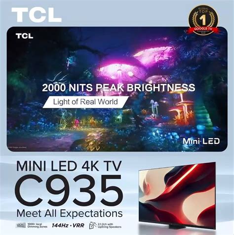 TCL C935 Mini LED 4K Google TV Android TV 65 75 Inch HDR 10 IMAX