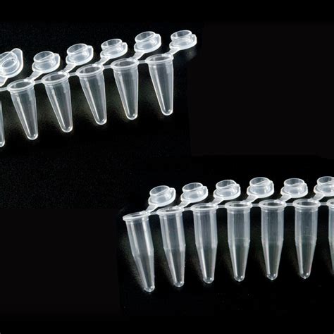 Deltalab 0 2ml Strip Of 8 PCR Tubes With Attached Caps Biolab