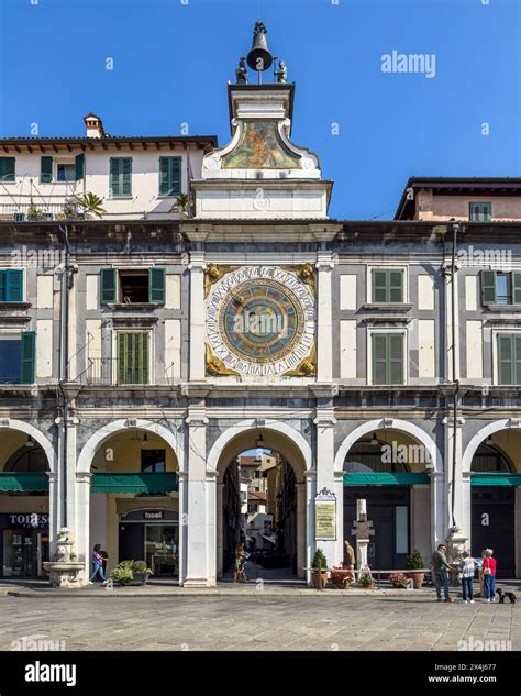 Brescia Italy September Torre Dell Orologio An Astronomical Clock Tower Loggia