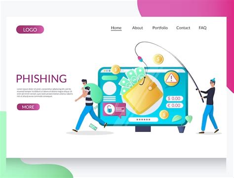 Premium Vector Phishing Vector Website Landing Page Design Template