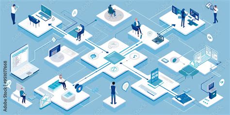 Workflow Efficiency Flowchart A Flowchart In Soothing Blue And White