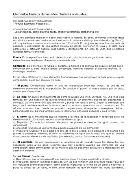 Elementos BÃ¡sicos De Las Artes PlÃ¡sticas O Visuales Descargar