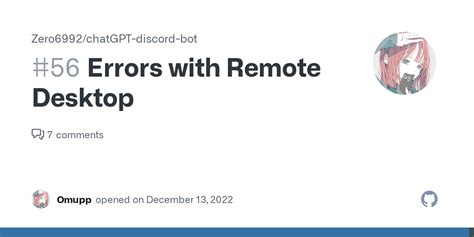 Errors With Remote Desktop · Issue 56 · Zero6992chatgpt Discord Bot · Github