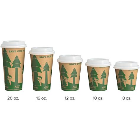 Ecochoice 12 Oz Kraft Tree Print Hot Cup And Lid 100 Pack