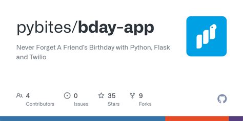 Github Pybites Bday App Never Forget A Friend S Birthday With Python
