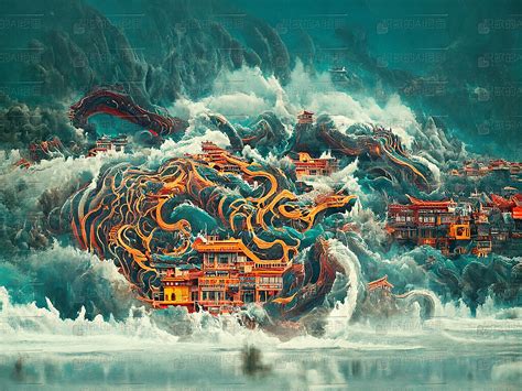 滚滚巨浪·ai人工智能绘画艺术 挑战一张封神积敏的ai绘画 站酷zcool