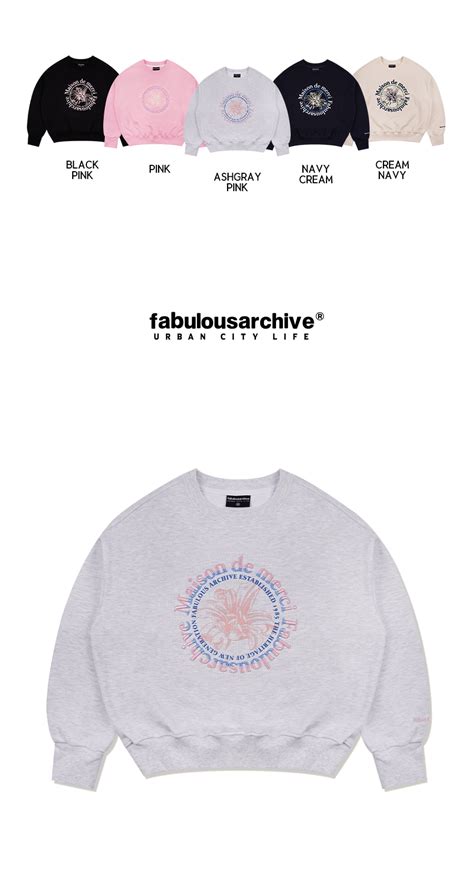 우먼즈 크롭 서클 로고 엠보 르 리스 헤비테리 맨투맨 애쉬그레이핑크fcd3ts701w