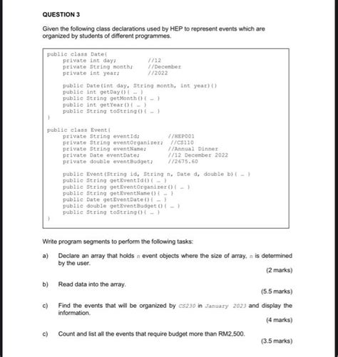 Solved Given The Following Class Declarations Used By HEP To Chegg