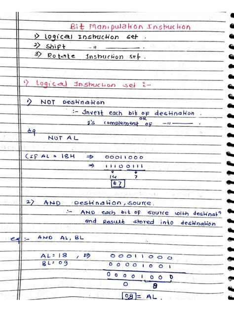 Logical Shift Rotate Instruction Set Pdf