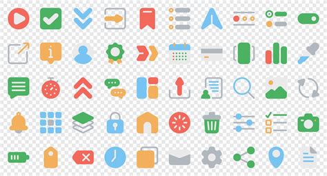 Basic User Interface Essential Set Flat Icon Set User Interface Symbols Vector Illustration