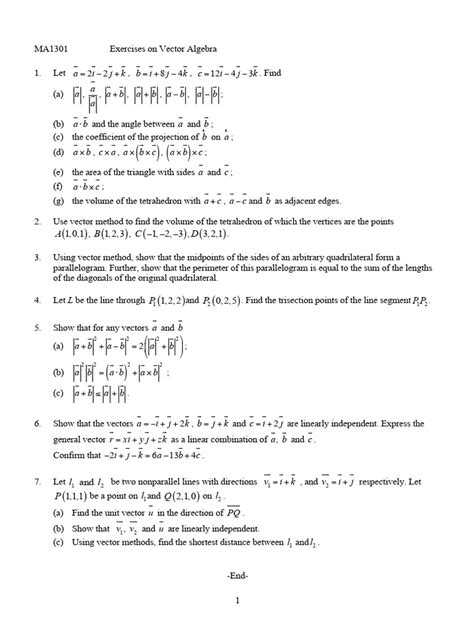 Ex Ch5 Vectoralgebra Pdf Euclid Linear Algebra