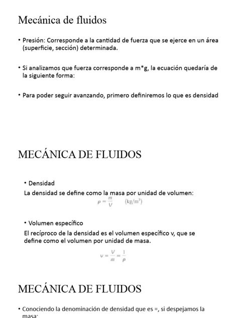 Termofluidos Semana 3 2023 1 Pdf Presión Líquidos