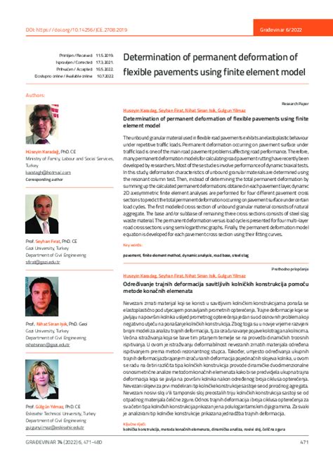 Pdf Determination Of Permanent Deformation Of Flexible Pavements Using Finite Element Model