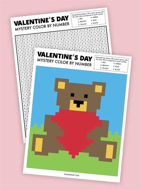 Valentines Day Mystery Color By Number Pjs And Paint