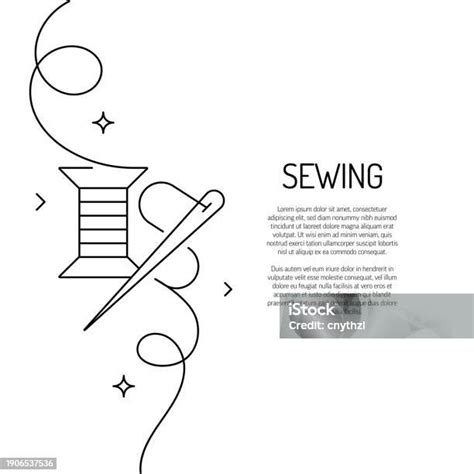 Dessin Au Trait Continu De Licône De Couture Illustration Vectorielle