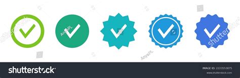 Check Mark Icons Profile Verification Check Royalty Free Stock