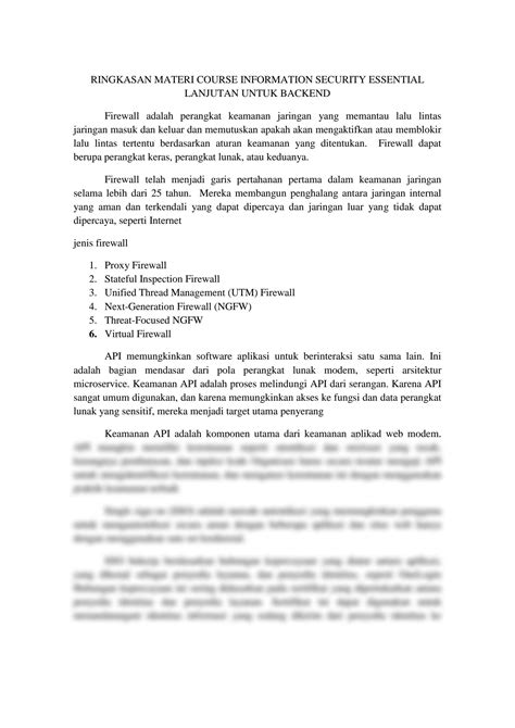 SOLUTION Ringkasan Materi Course Information Security Essential
