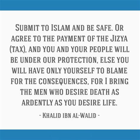 Quote From Khalid Ibn Waleed Ra Rislam