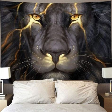 Lion Tapestry Hippie Bohemian Animal Wall Hanging Tapestry Galaxy Vivid