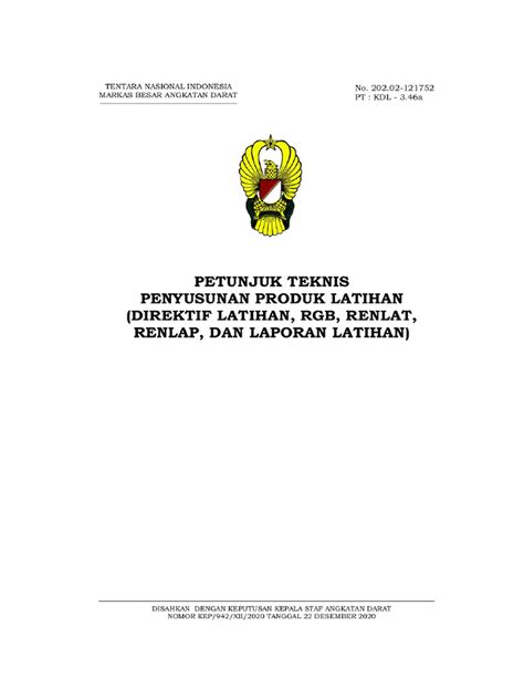 Juknis Penyusunan Produk Latihan Tni Ad2020 Pdf