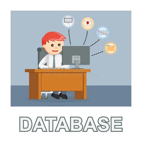 Male Business People With Database Stock Vector Illustration Of Network Businessman 240953719
