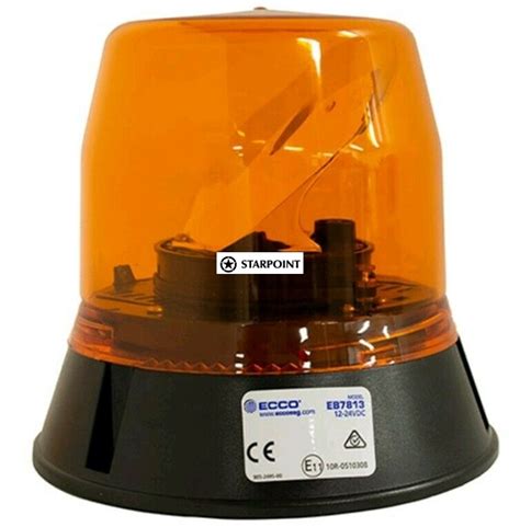 Ecco Led Amber Beacon Rotator 12v 24v Amber 3 Bolt Class 1 Traffic Control