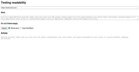 Readability Test Codesandbox