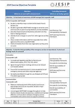 Exercise Objectives Template JESIP Website