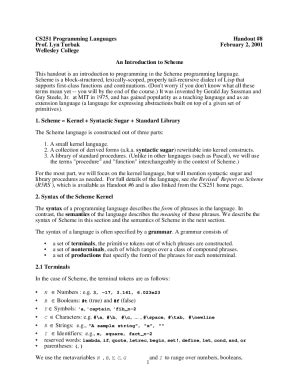 Fillable Online Cs Wellesley 1 CS251 Programming Languages Handout 39 Prof Lyn Fax Email