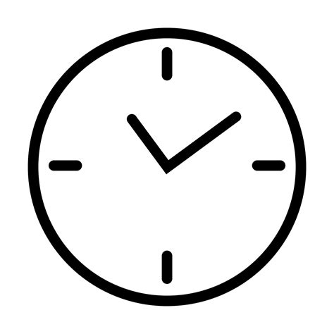 Flat Clock Vector Icon Isolated On White Background For Graphic Design
