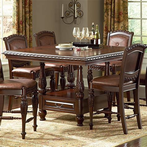 Antoinette Pub Table By Steve Silver Counter Height Dining Table Set