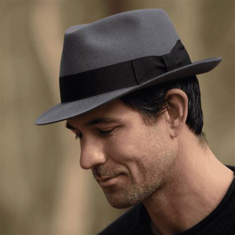 Grey Snap Brim Lined Trilby Hat Pennsylvania