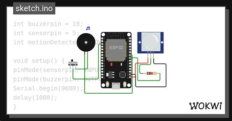 Sensor Gerak Pir Wokwi Esp32 Stm32 Arduino Simulator